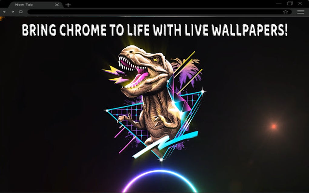Retro Dinosaur Adventure Neon Vibes Live Wallpaper for Google Chrome ...