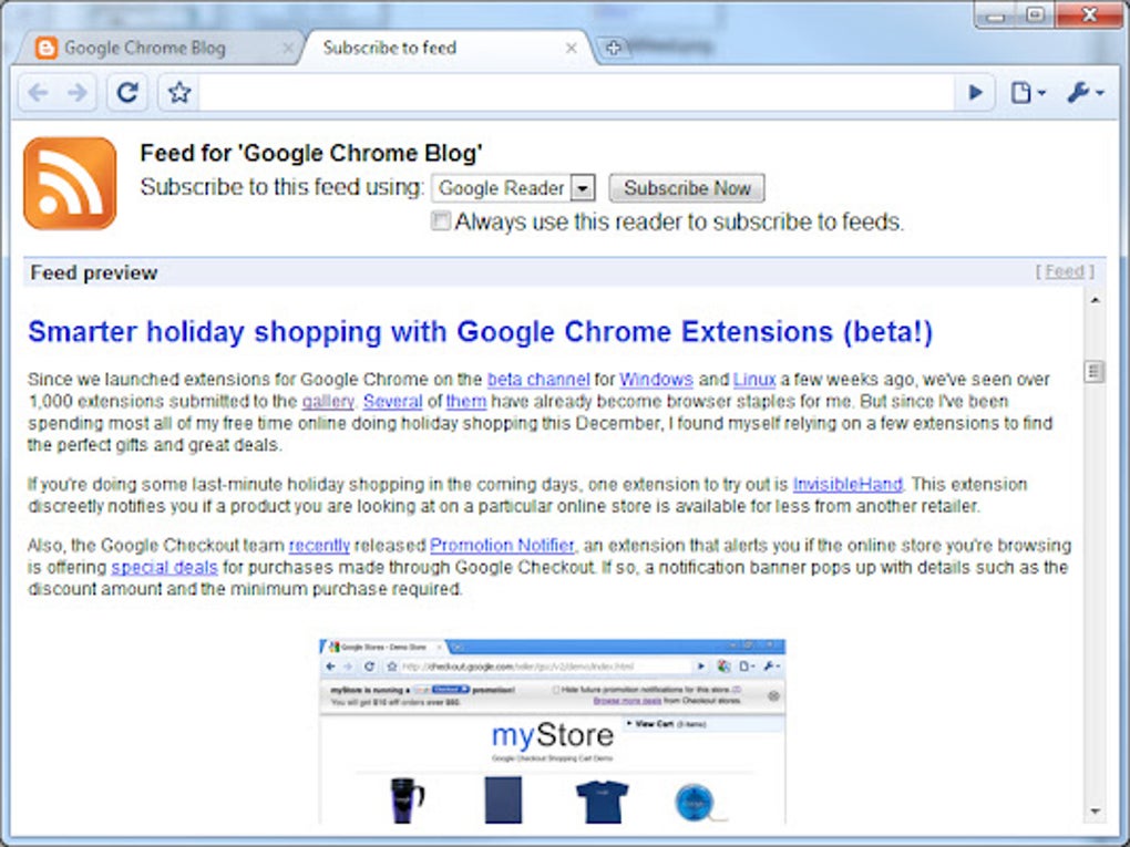 RSS Subscription Extension (by Google) Google Chrome 용 - 확장 프로그램 다운로드