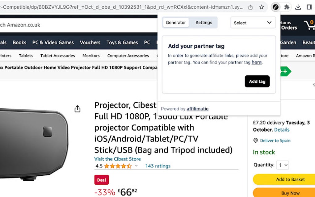 Amazon Affiliate Link Generator for Google Chrome - Extension Download
