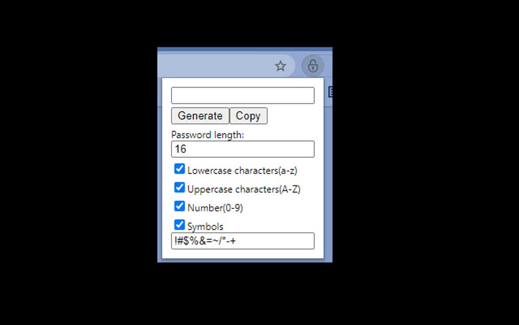 Simple Password generator for Google Chrome - Extension Download Simple Password generator for Google Chrome - Extension Download