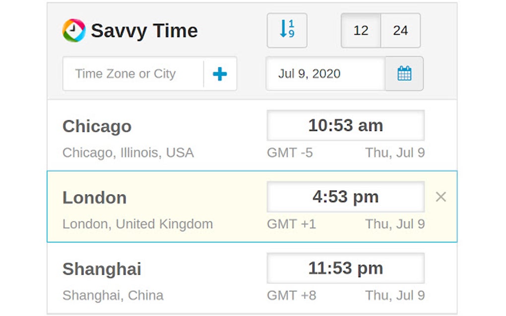 Time Zone Converter - Savvy Time for Google Chrome - Extension Download