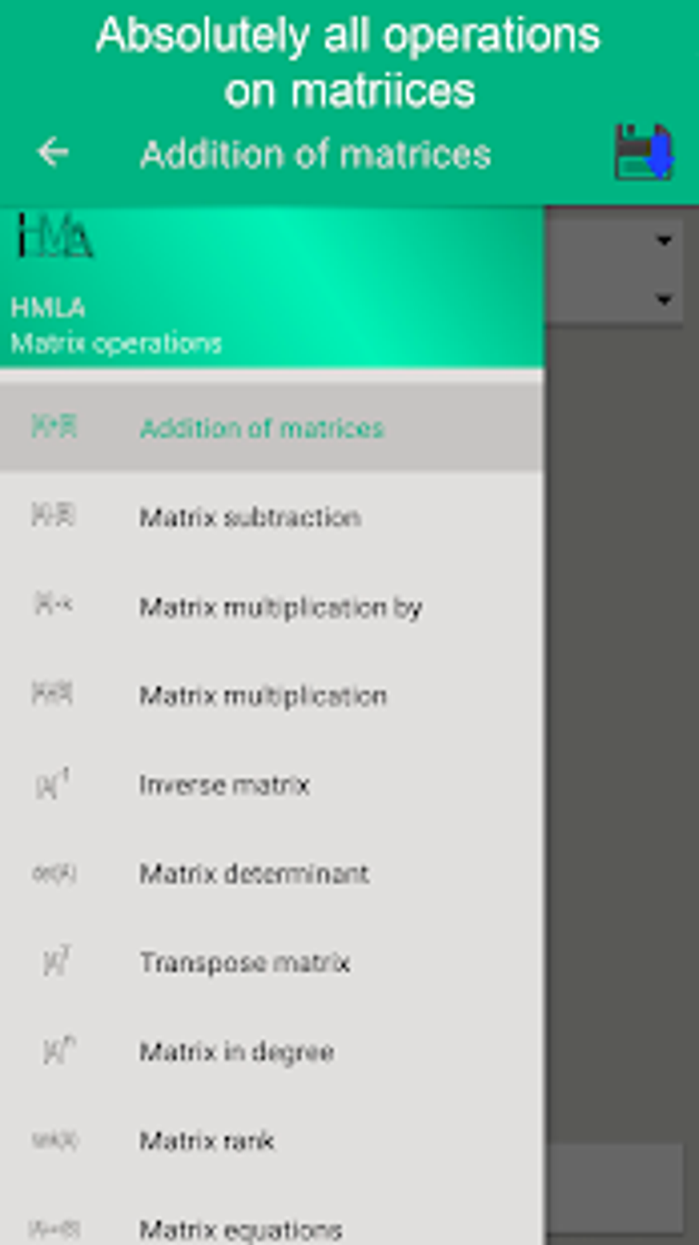 Matrix operations premium para Android - Descargar