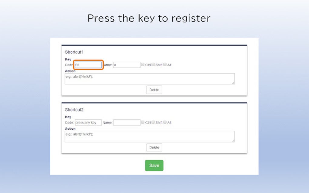 Register Shortcut Key for Google Chrome - Extension Download