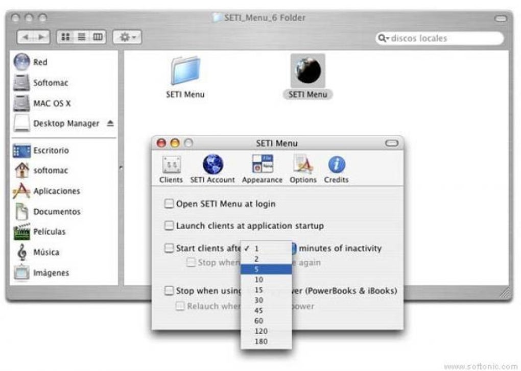 SETI Menu para Mac - Descargar