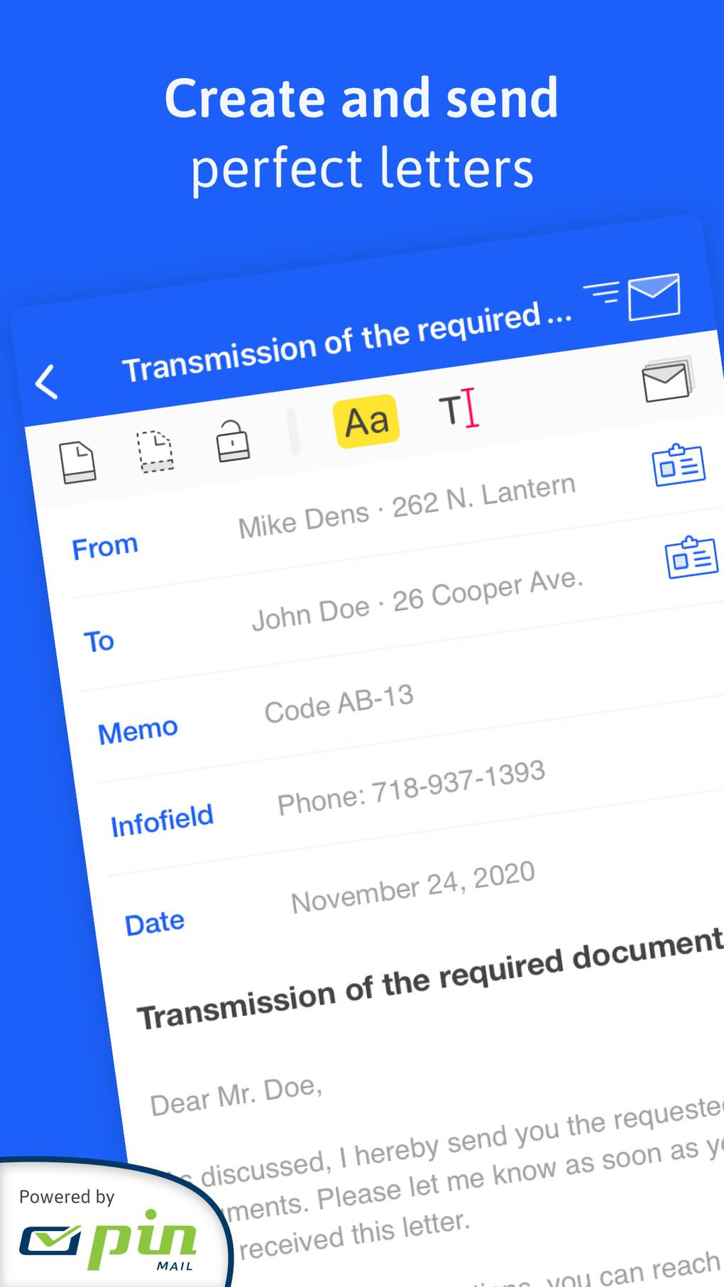 EasyLetter - Send letters para iPhone - Descargar