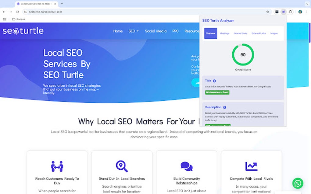 SEO Turtle Analyzer para Google Chrome - Extensión Descargar