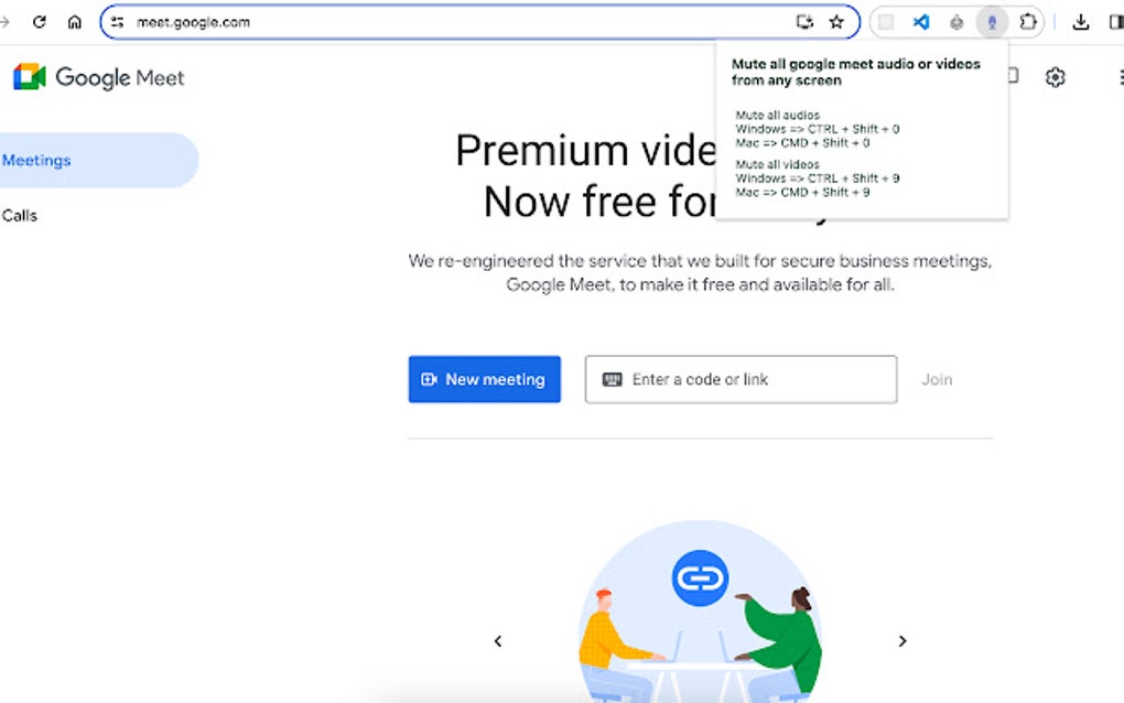 Google Meet Mute para Google Chrome - Extensión Descargar
