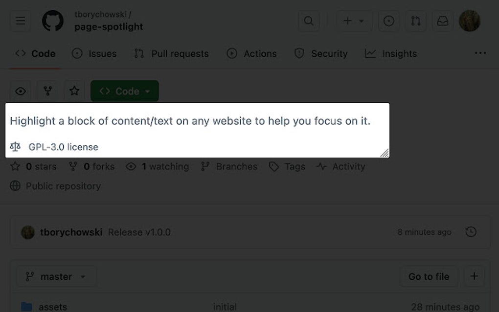 Page Spotlight for Google Chrome - Extension Download