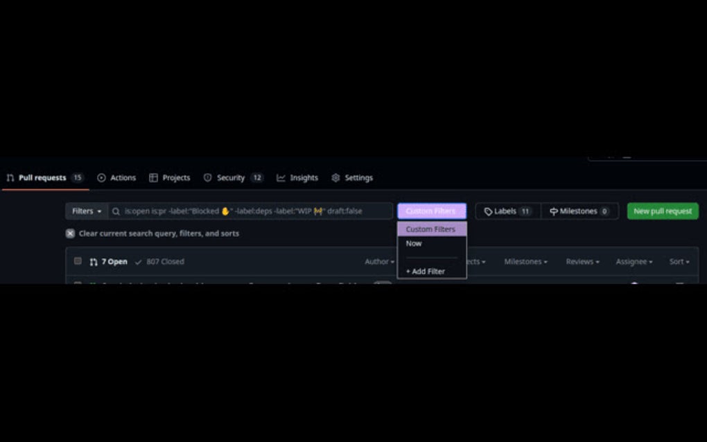 GitHub PR Custom Filter for Google Chrome - Extension Download