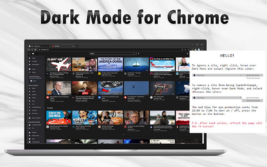Dark Mode Google Chrome 용 - 확장 프로그램 다운로드