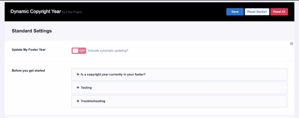 Dynamic Copyright Year para WordPress - Descargar