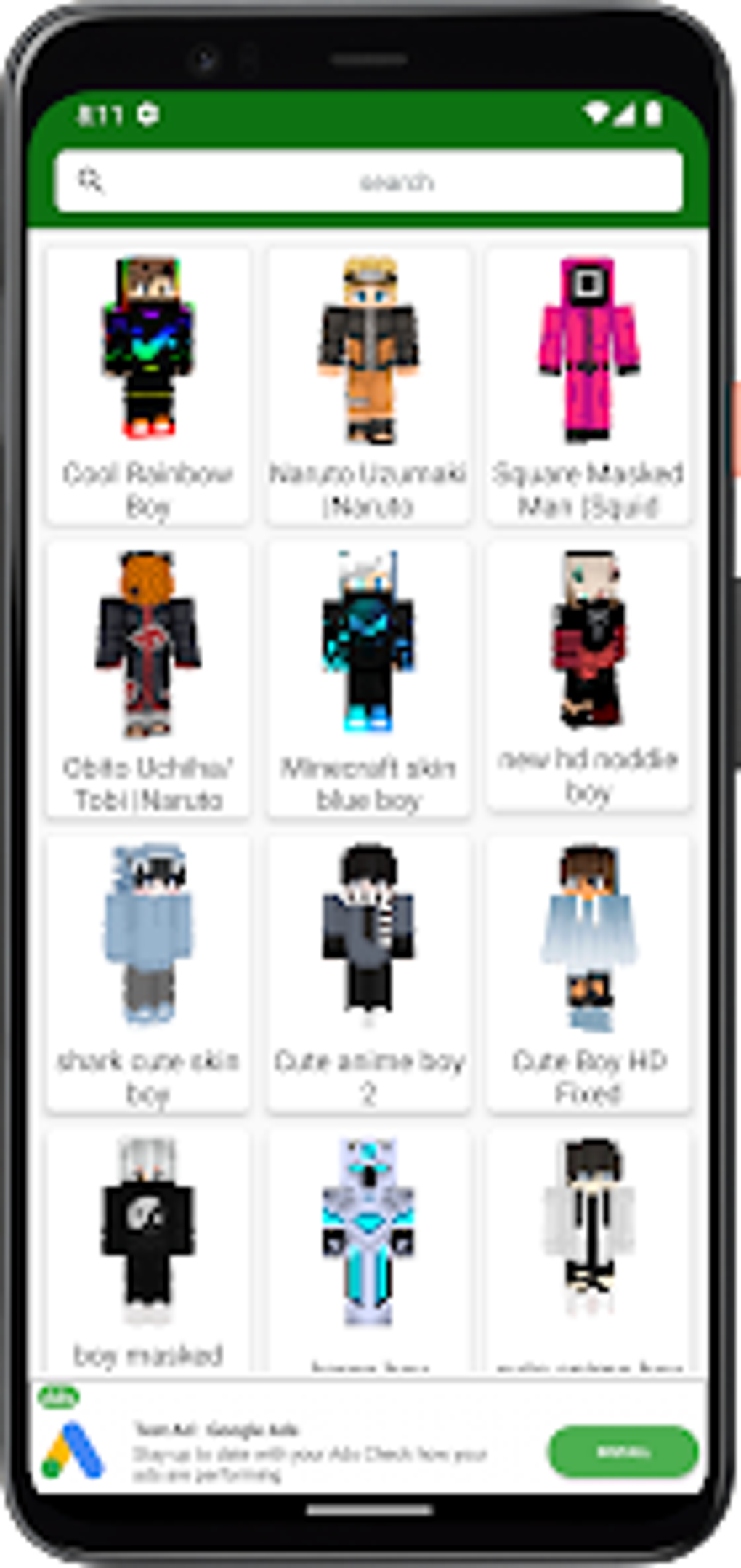 Boys Skins for Minecraft PE สำหรับ Android - ดาวน์โหลด