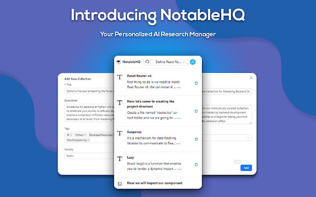 NotableHQ: Your Personalized AI Research Manager for Google Chrome - Extension Download