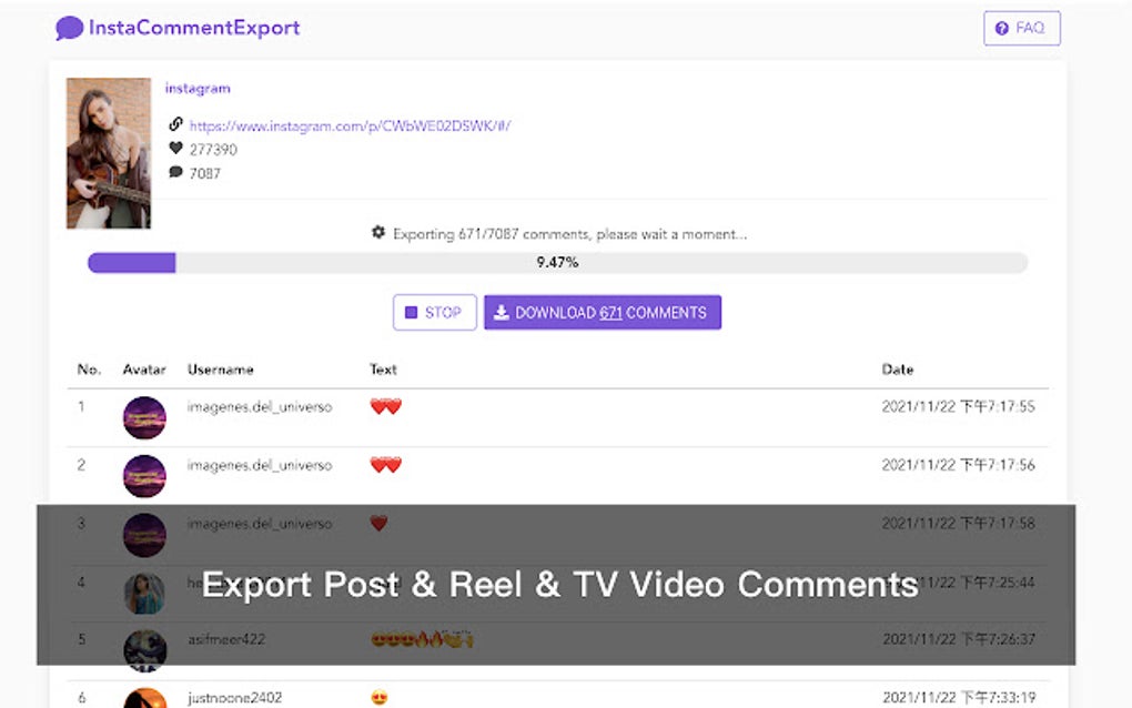 IGCommentPro - Export Instagram Comments for Google Chrome - Extension ...