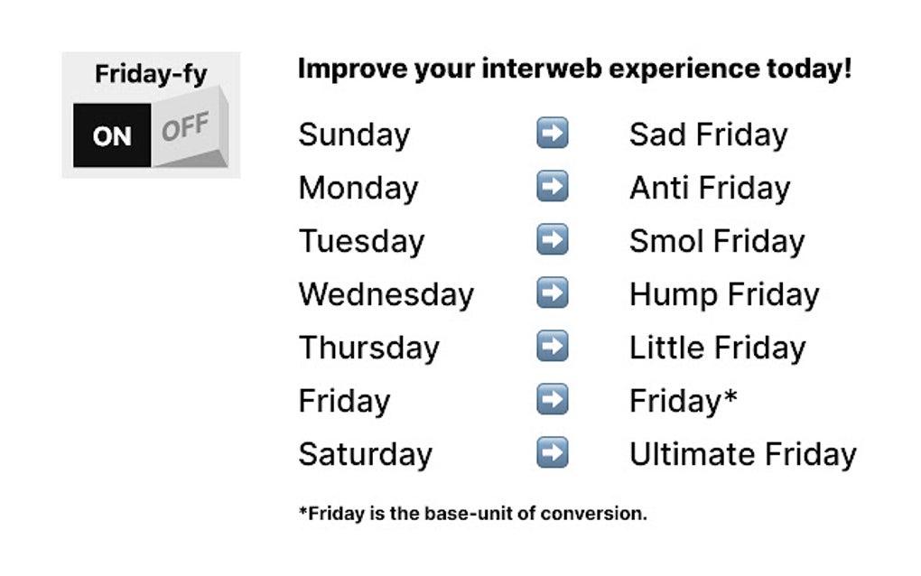 Friday-fy para Google Chrome - Extensión Descargar