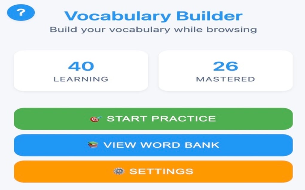 Vocabulary Builder für Google Chrome - Erweiterung Download