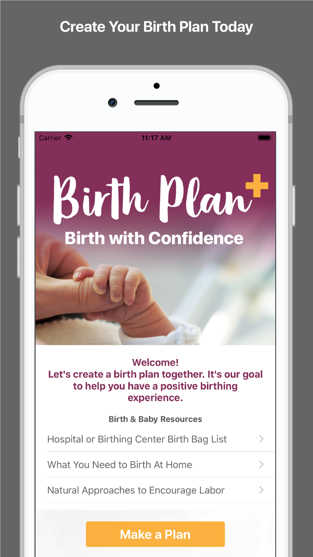 Birth Plan Plus para iPhone - Descargar