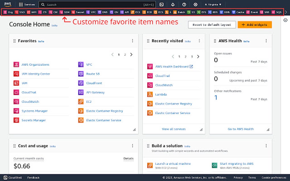 AWS Favorite Bar Tweaker pour Google Chrome - Extension Télécharger