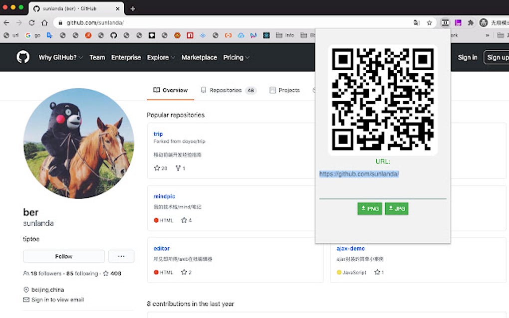 big QR code for Google Chrome - Extension Download