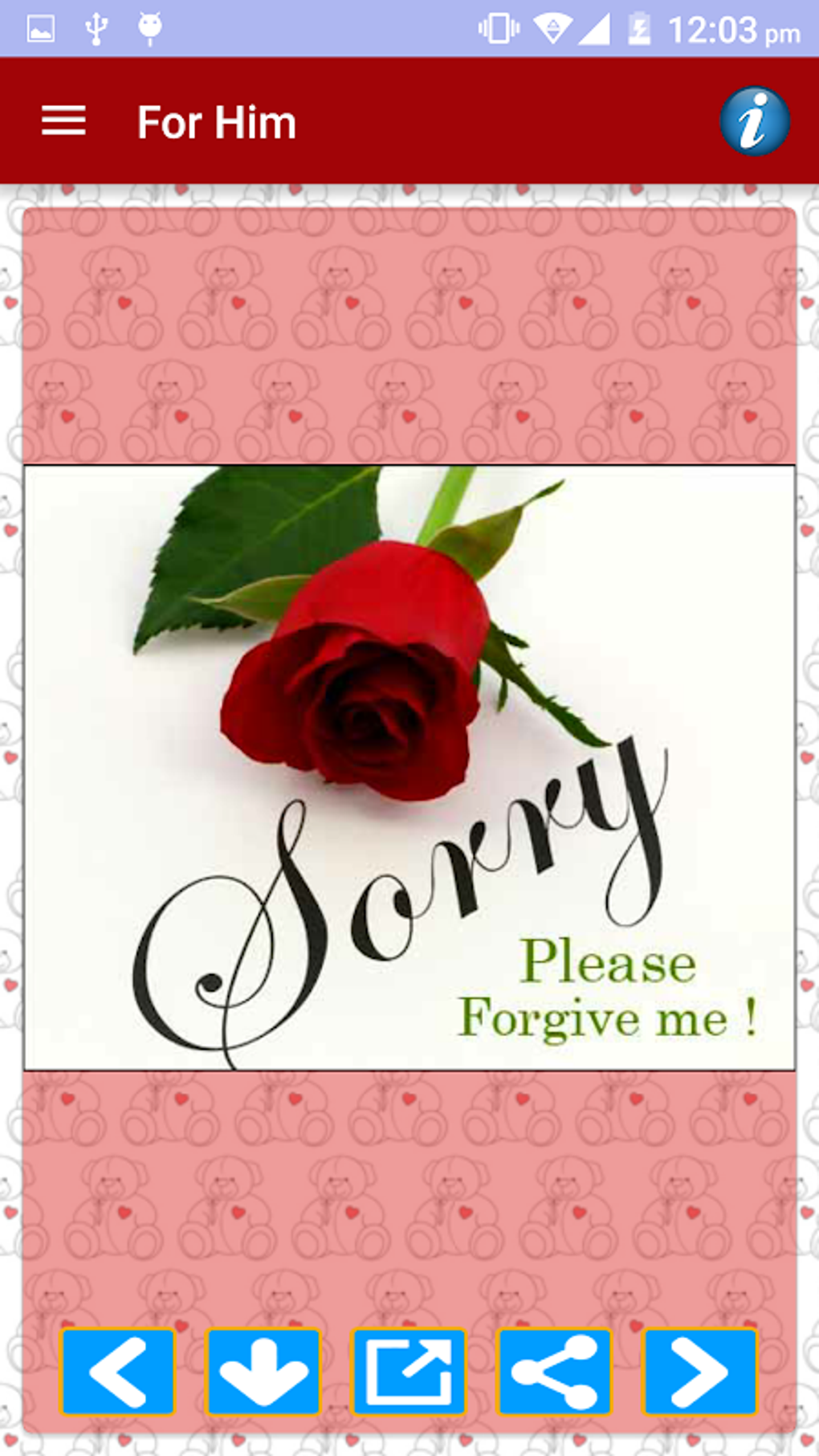 Sorry Cards & Picture Messages para Android - Descargar