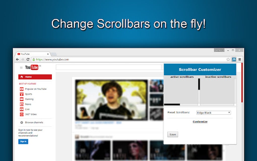 Scrollbar Customizer Google Chrome 용 - 확장 프로그램 다운로드