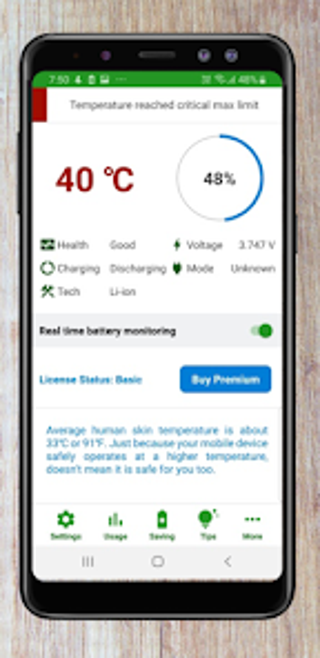 Battery Life - Temperature and for Android - Download