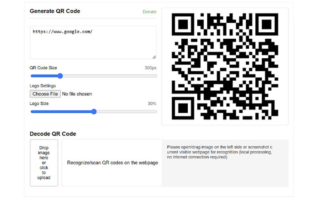 SSS QR Code Local Generation/Decoding Google Chrome 용 - 확장 프로그램 다운로드