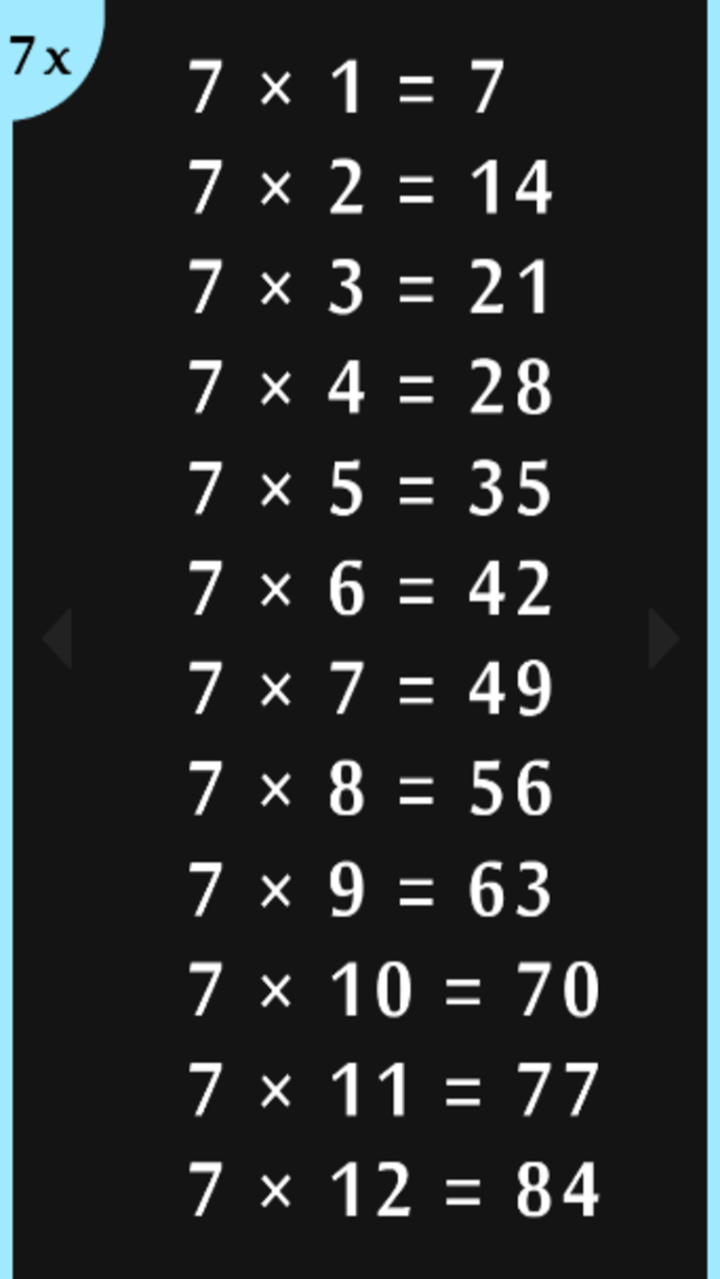 Times Tables Chart for Android - Download