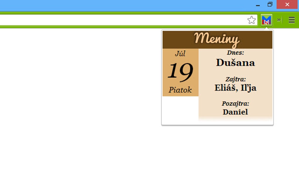 Meniny Google Chrome 용 - 확장 프로그램 다운로드