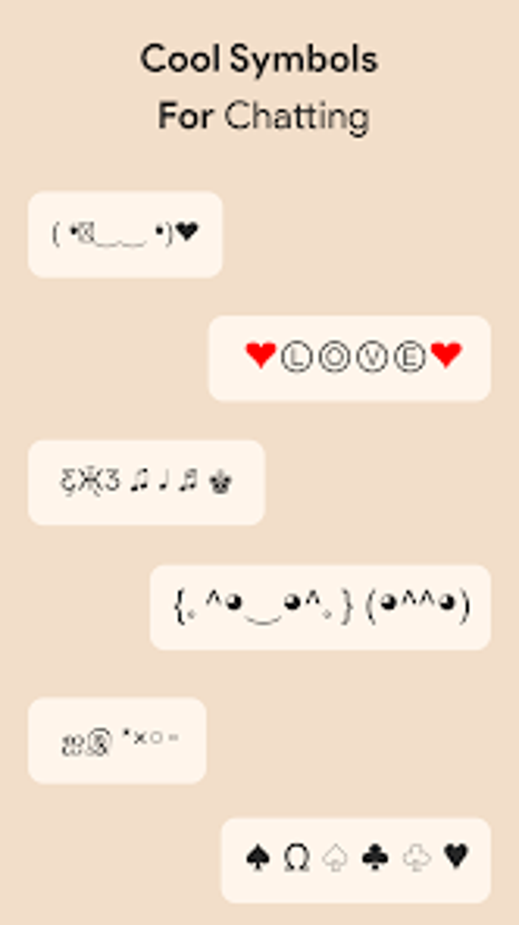 Cool Symbols Characters cho Android - Tải về
