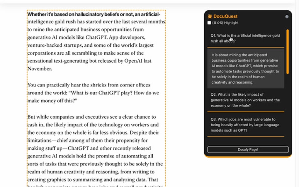DocuQuest - Active Recall Assistant para Google Chrome - Extensión ...