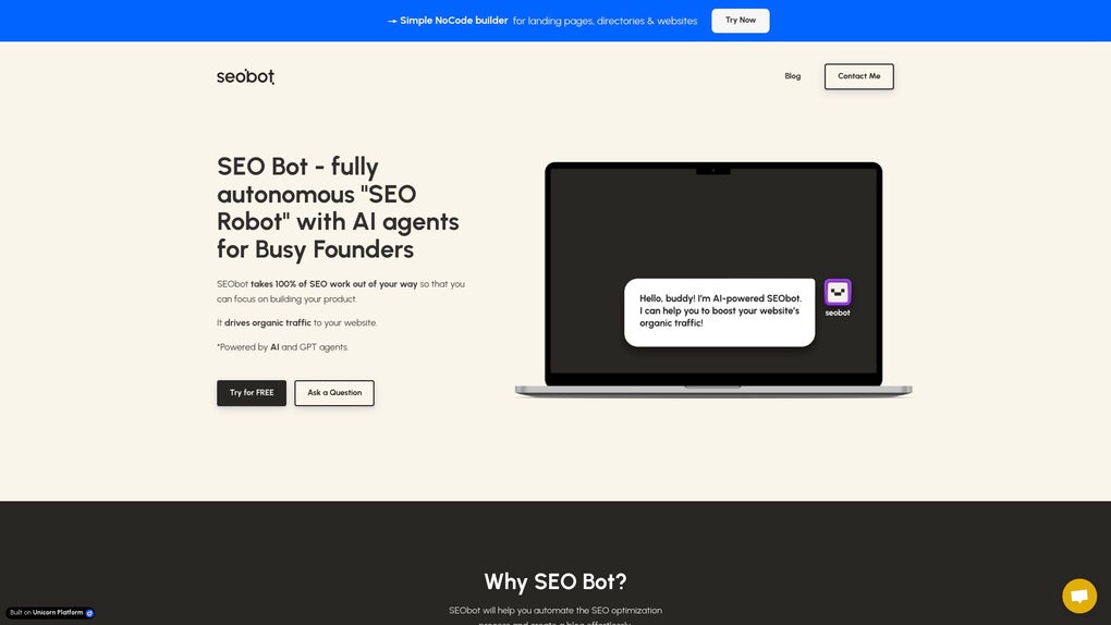 AI 마케팅를 위한 SEObot - 리뷰, 기능 및 사용 사례