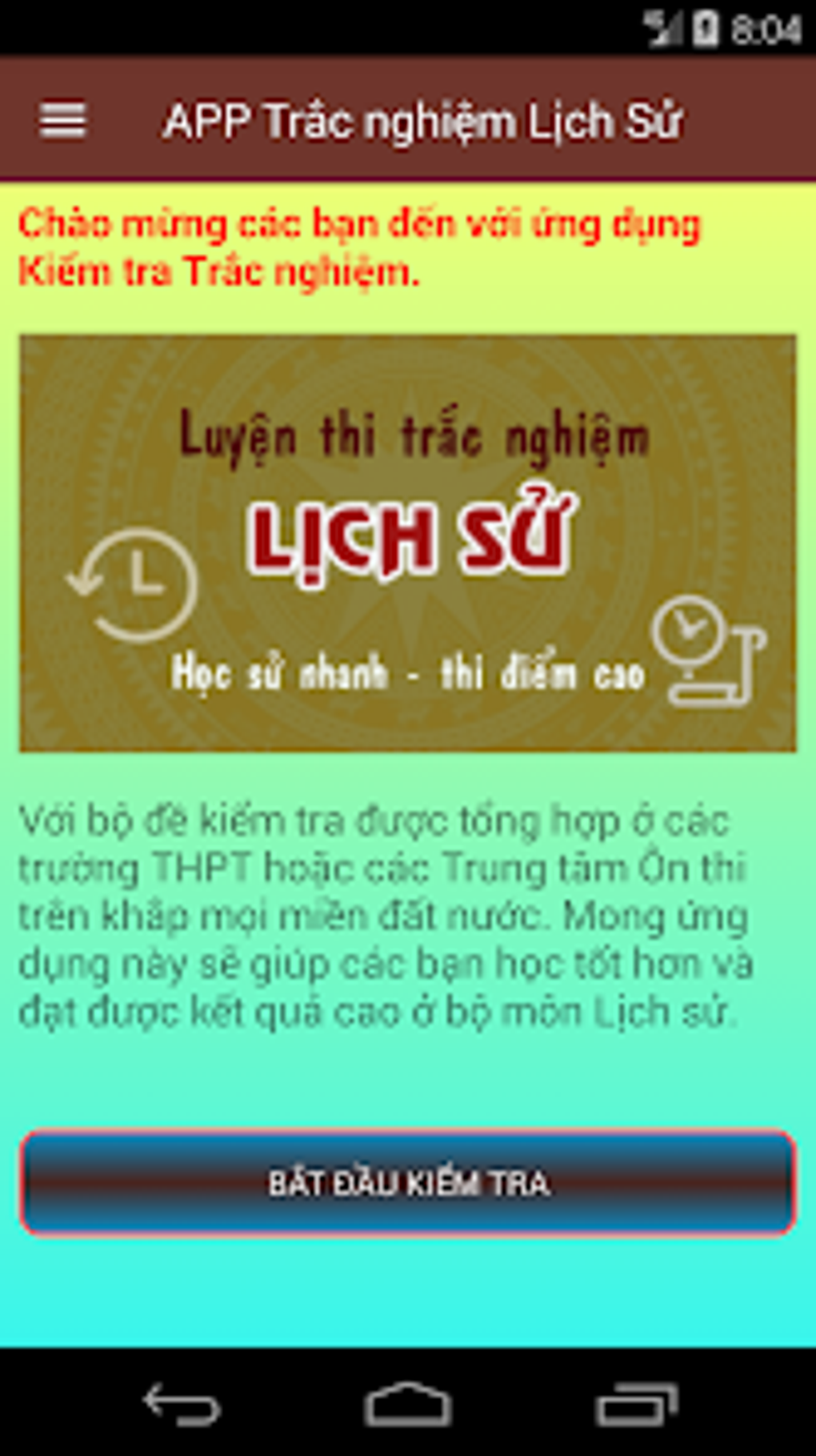 Trắc nghiệm Lịch sử Việt Nam para Android - Descargar