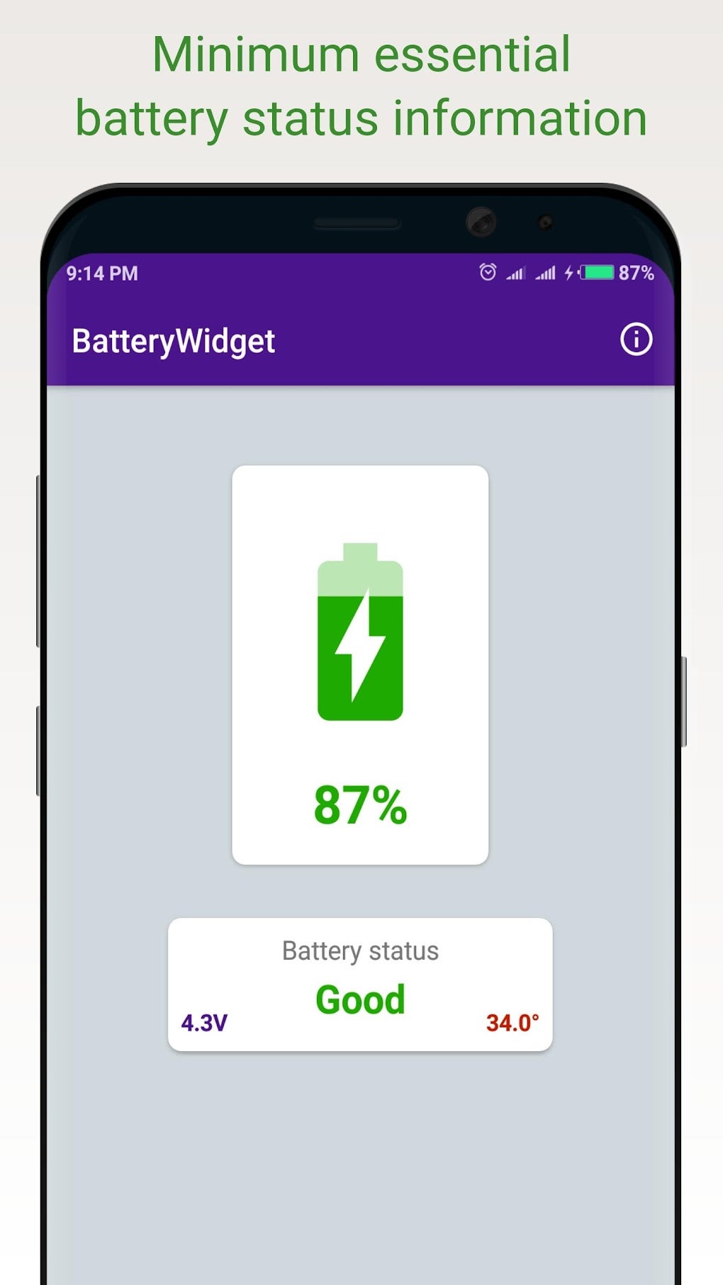 Android 용 Simple Big Battery Widget - 다운로드