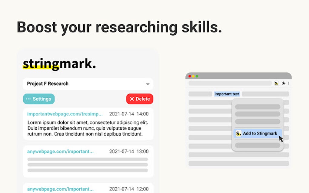 Stringmark: Highlight for later! for Google Chrome - Extension Download