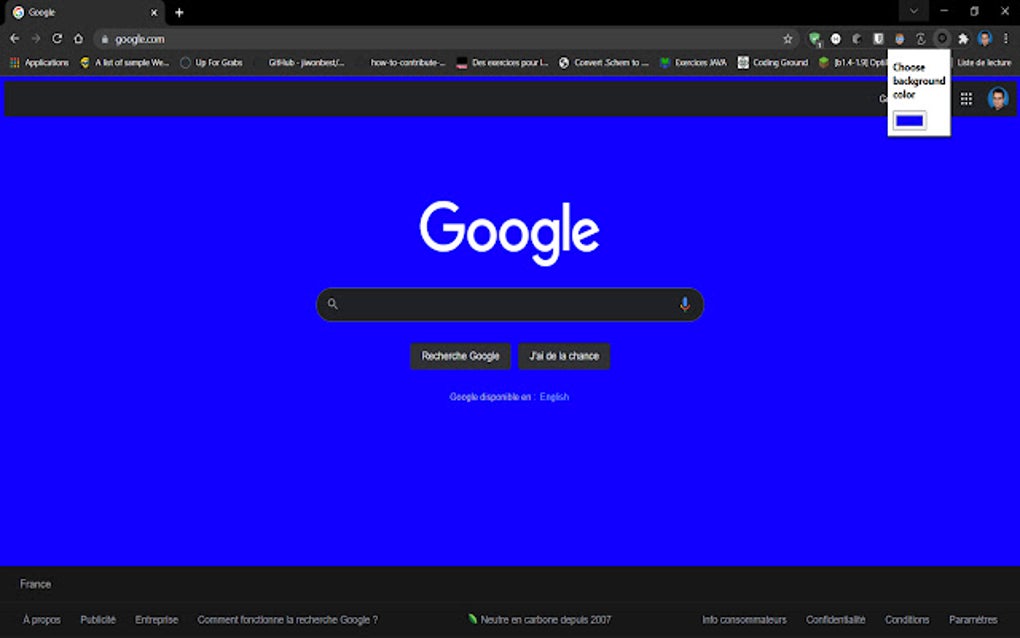 Change Background Color for Google Chrome - Extension Download