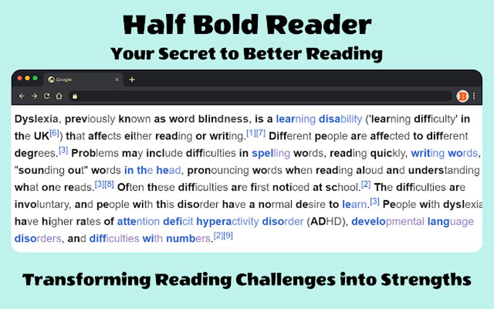 Half Bold Chrome Extension Google Chrome 용 - 확장 프로그램 다운로드