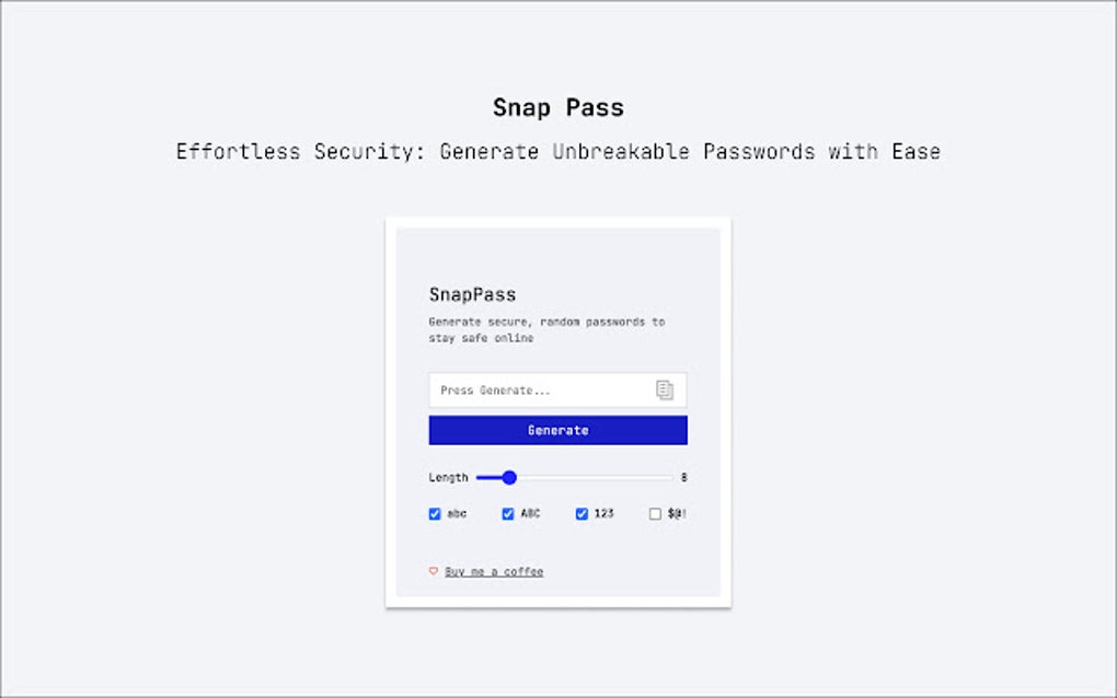 SnapPass - Password Generator for Google Chrome - Extension Download