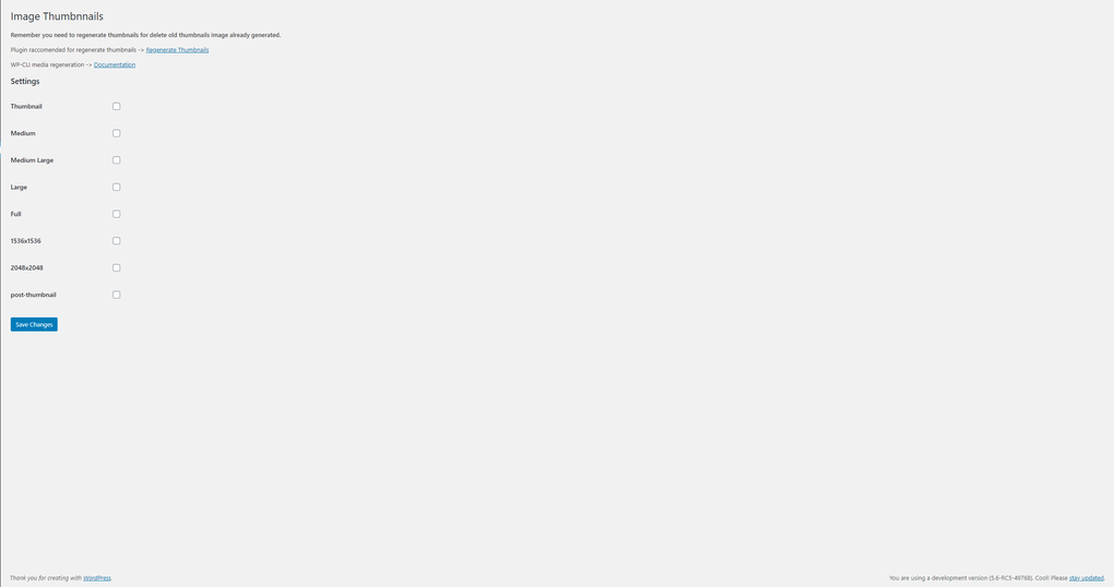 WordPress 용 Disable Thumbnails Threshold and Image Options - 다운로드