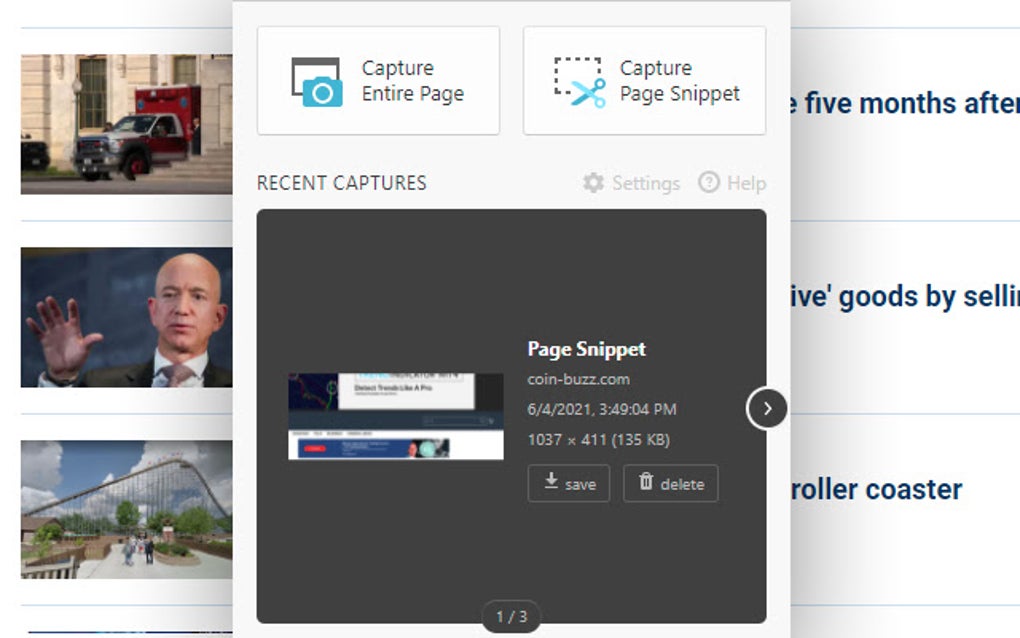Full Page Screenshot para Google Chrome - Extensión Descargar