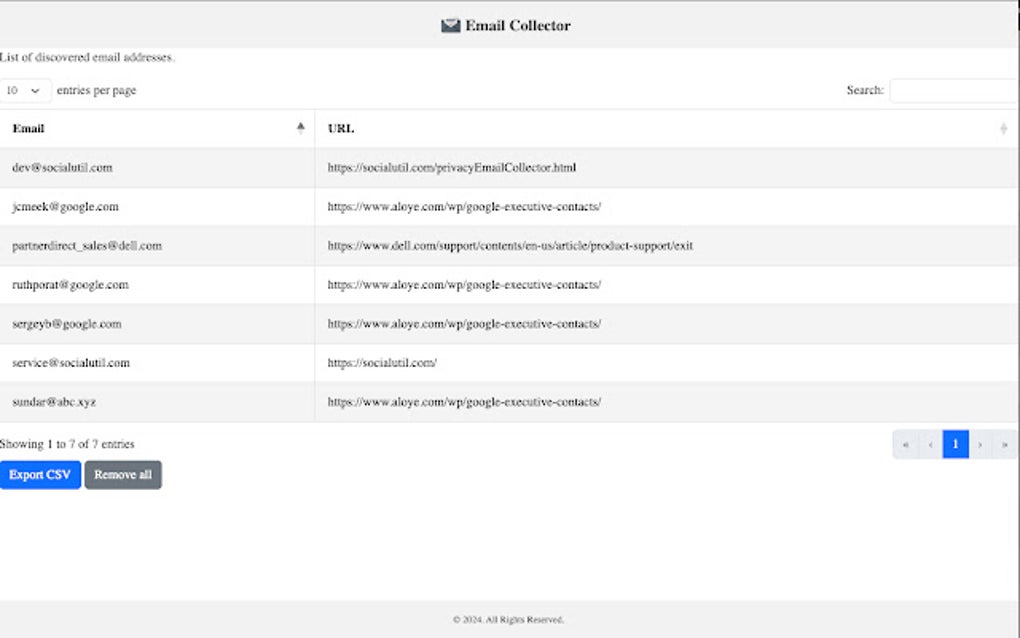 Email Collector Google Chrome 용 - 확장 프로그램 다운로드