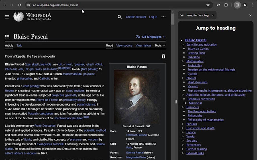 Jump to heading para Google Chrome - Extensión Descargar