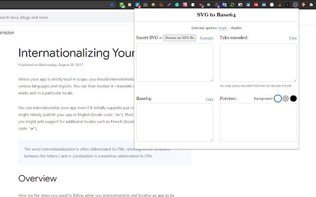 SVG to Base64 for Google Chrome - Extension Download