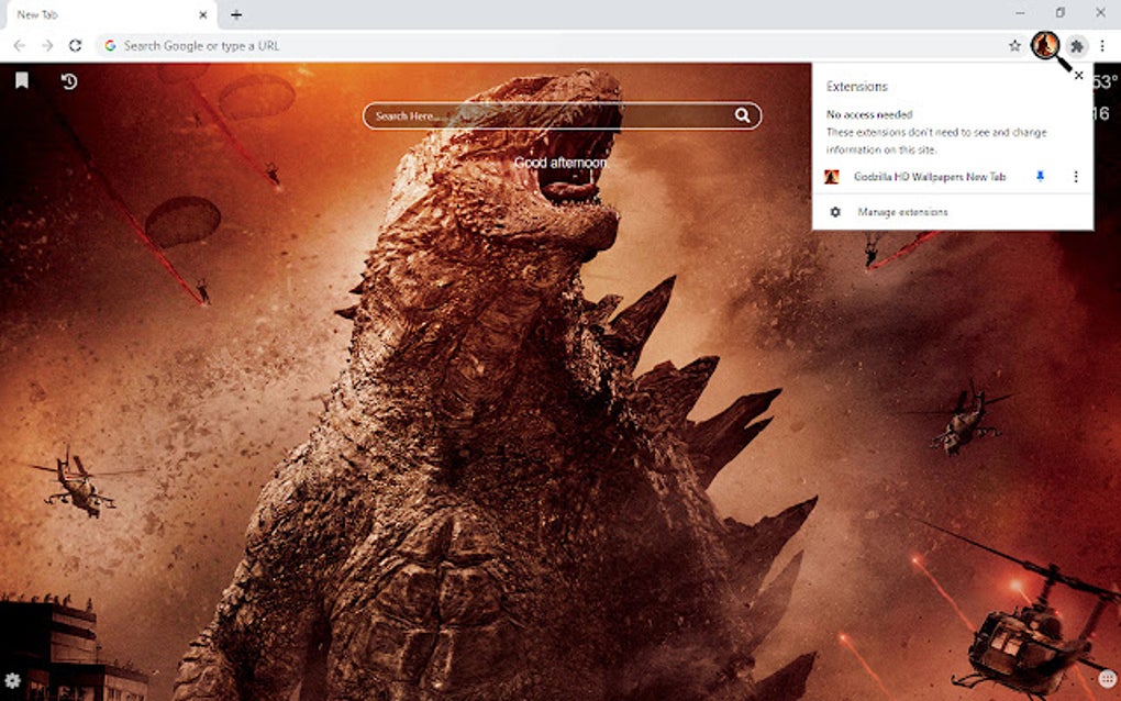 Godzilla HD Wallpapers New Tab Google Chrome 용 - 확장 프로그램 다운로드