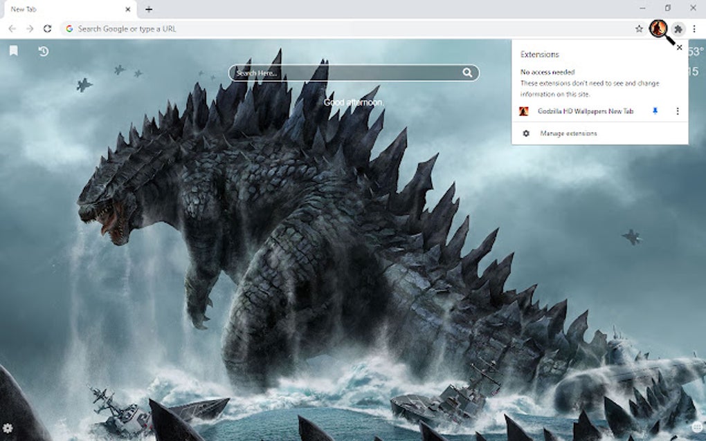 Godzilla HD Wallpapers New Tab para Google Chrome - Extensión Descargar