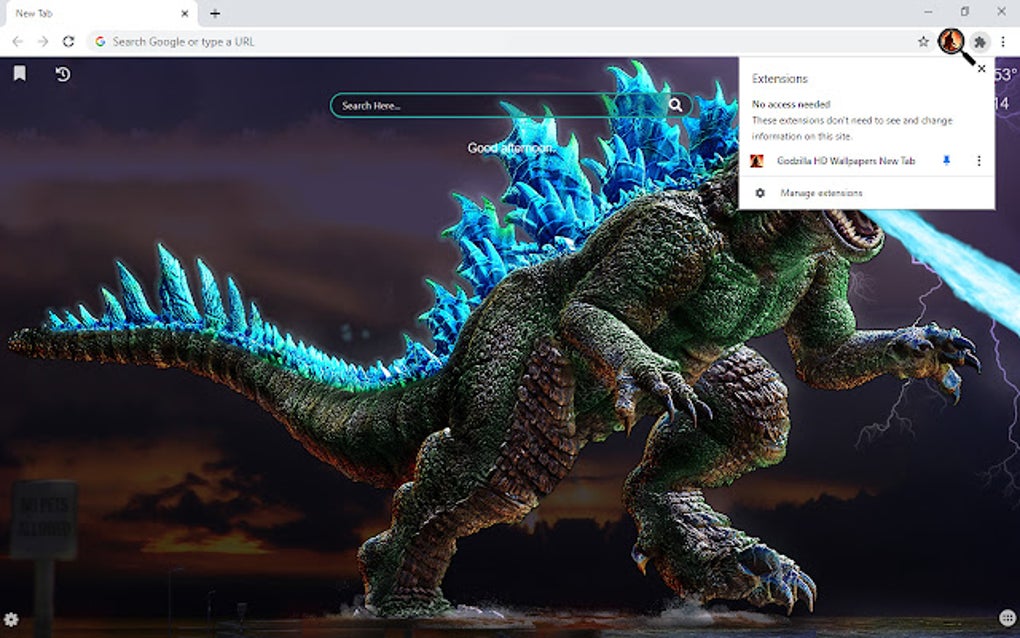 Godzilla HD Wallpapers New Tab Google Chrome 용 - 확장 프로그램 다운로드