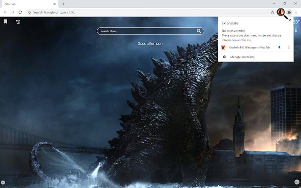 Godzilla HD Wallpapers New Tab Google Chrome 용 - 확장 프로그램 다운로드