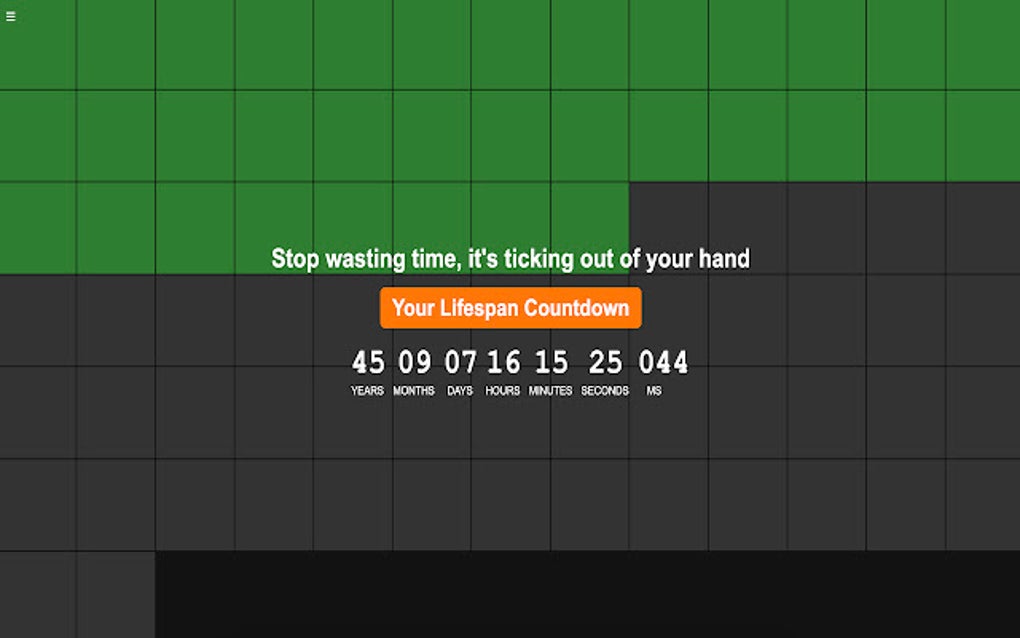 Life Countdown cho Google Chrome - Tiện ích mở rộng Tải về