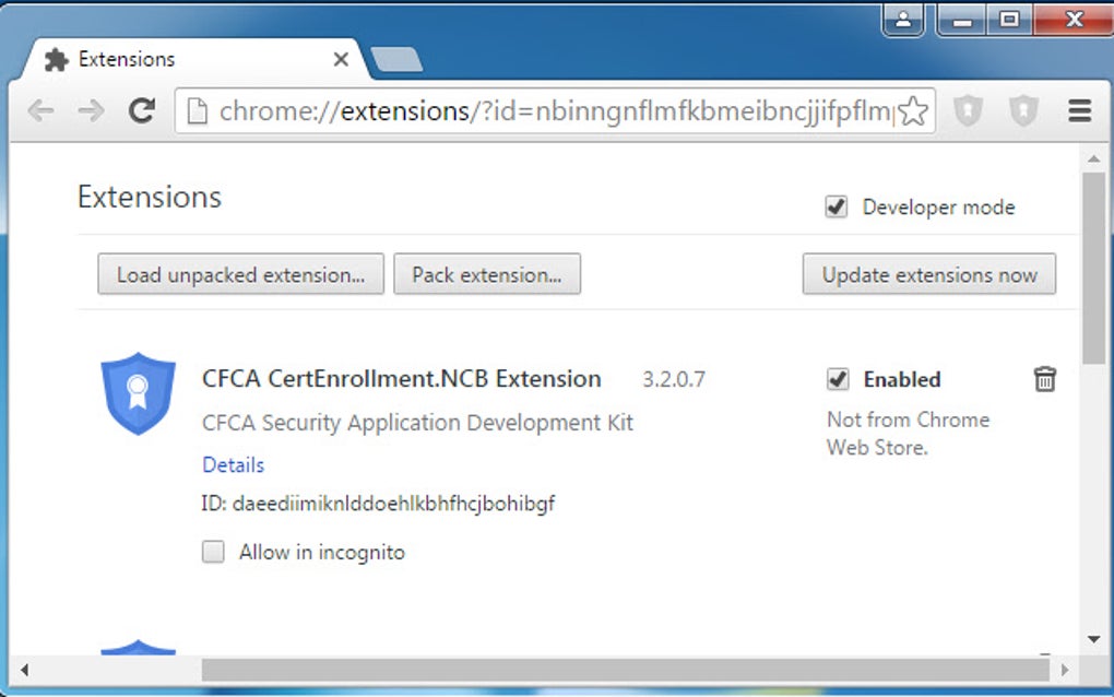 CFCA CertEnrollment.NCB Extension for Google Chrome - Extension Download