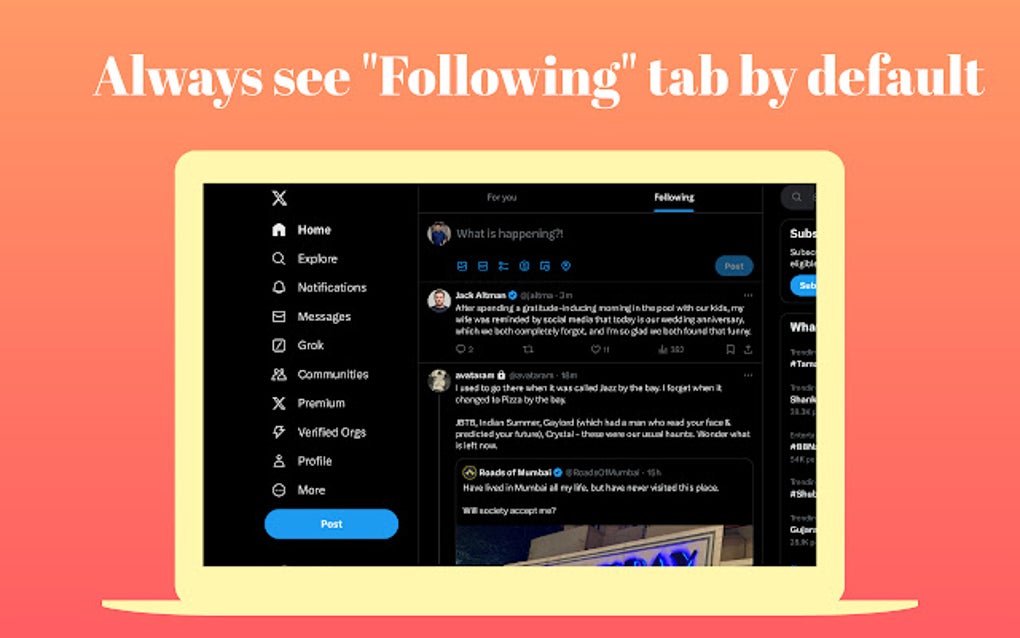 X Following Tab Switcher for Google Chrome - Extension Download